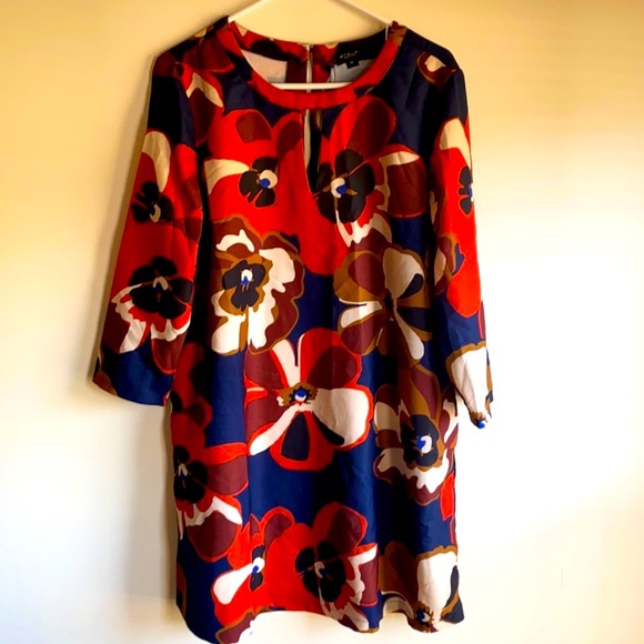 ECI | Dresses | Eci New York Retro Floral Keyhole 34 Quarter Sleeve ...